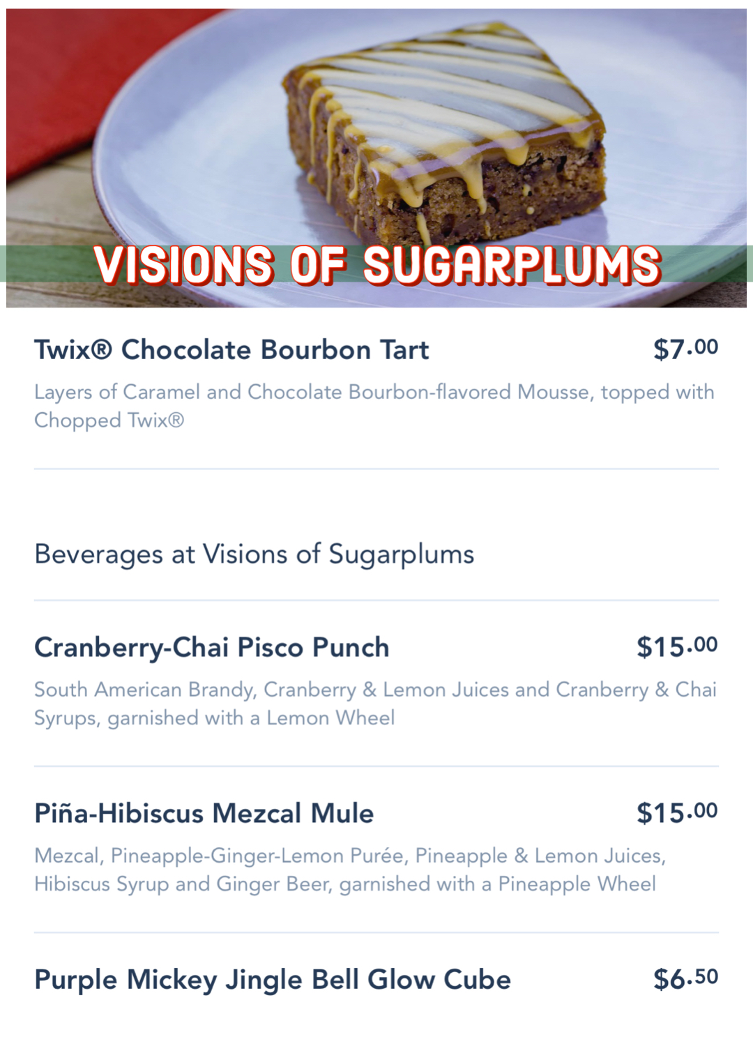Festival of Holidays - Menu Photos - Food at Disneyland